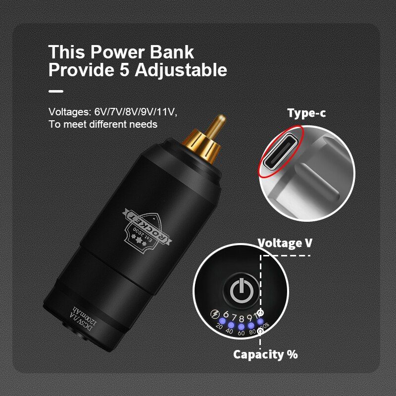 Mini Rocket Tattoo Machine Set Japan Motor Wireless Power Supply Rca ...
