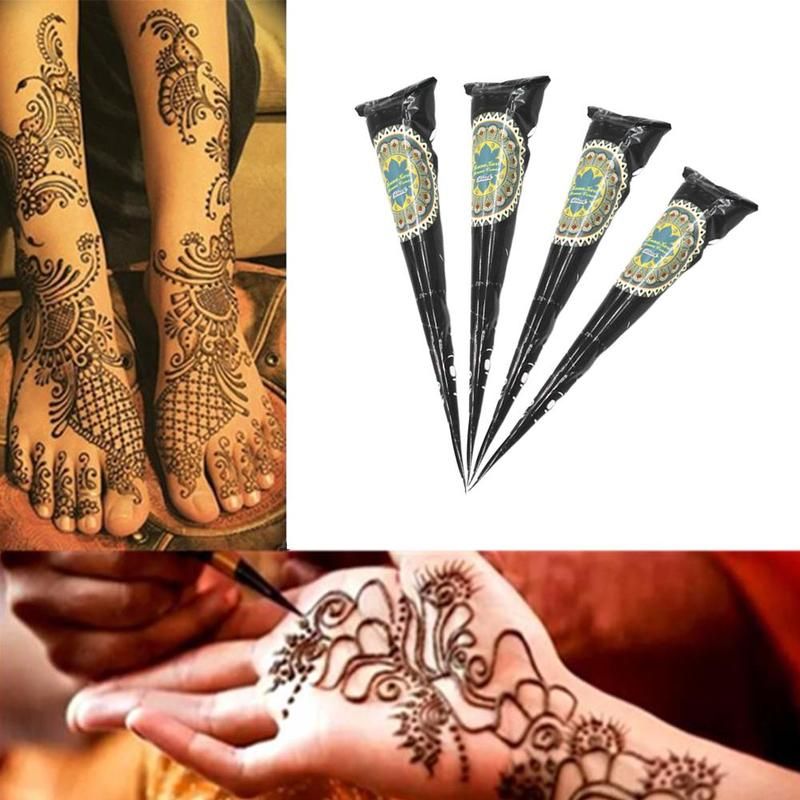 Tatouage Noir Au Henné Indien Biologique, Mode Pommade Naturelle D'Art ...