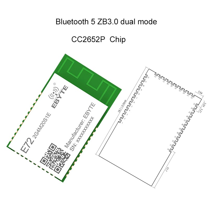 Cc2652P Zigbee Blue-Tooth 2.4Ghz Smd Wireless Soc Module 20Dbm ...