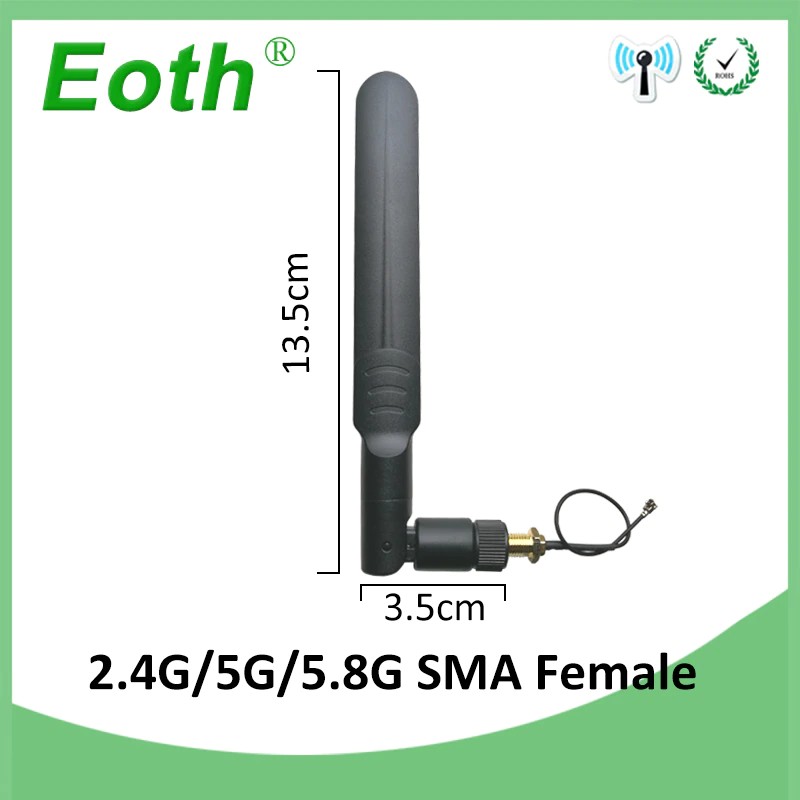 Eoth 2.4G Wifi Router Antena 2.4Ghz 5.8Ghz Iot 8Dbi Antene Rp-Sma Sma ...