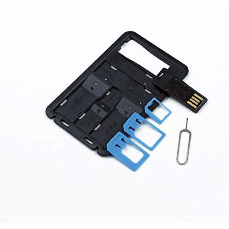 All In One Credit Card Size Slim Sim Adapter Kit With Tf Reader & Tray ...