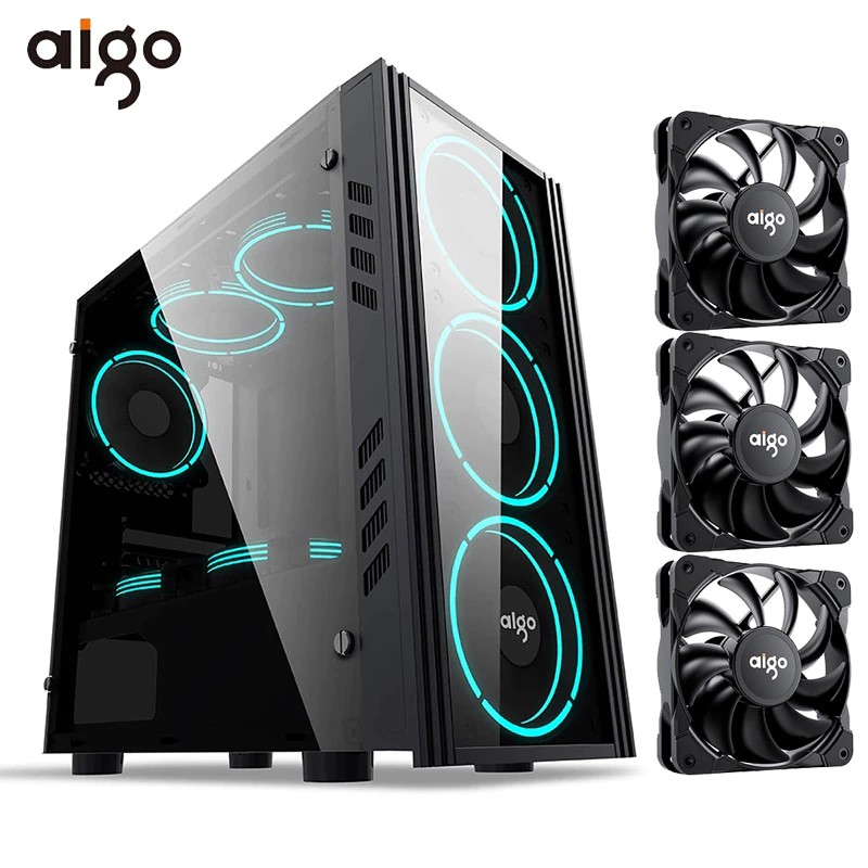 Aigo Pc Gaming Case Atx Tower Computer Case With 120Mm Pwm/Argb Fan ...