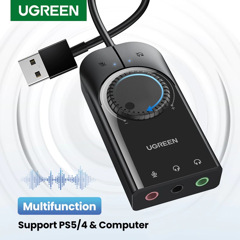 Ugreen 사운드 카드 Usb 오디오 인터페이스 외장형 3.5Mm 마이크 오디오 어댑터 Soundcard For Laptop ...