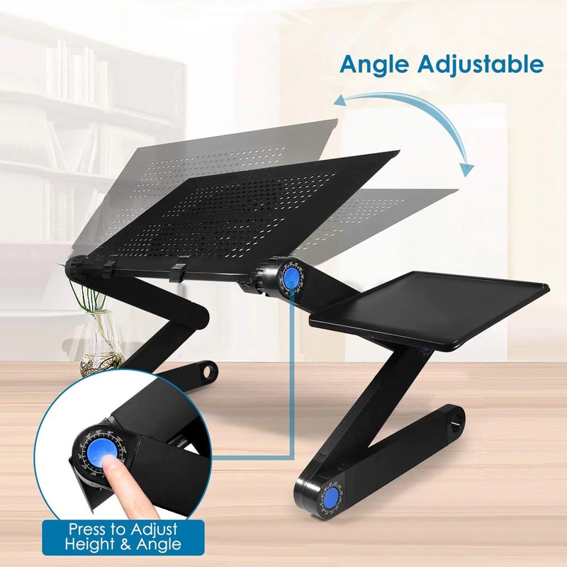 Adjustable Aluminum Laptop Desk Portable Ergonomic Tv Bed Lapdesk Tray ...