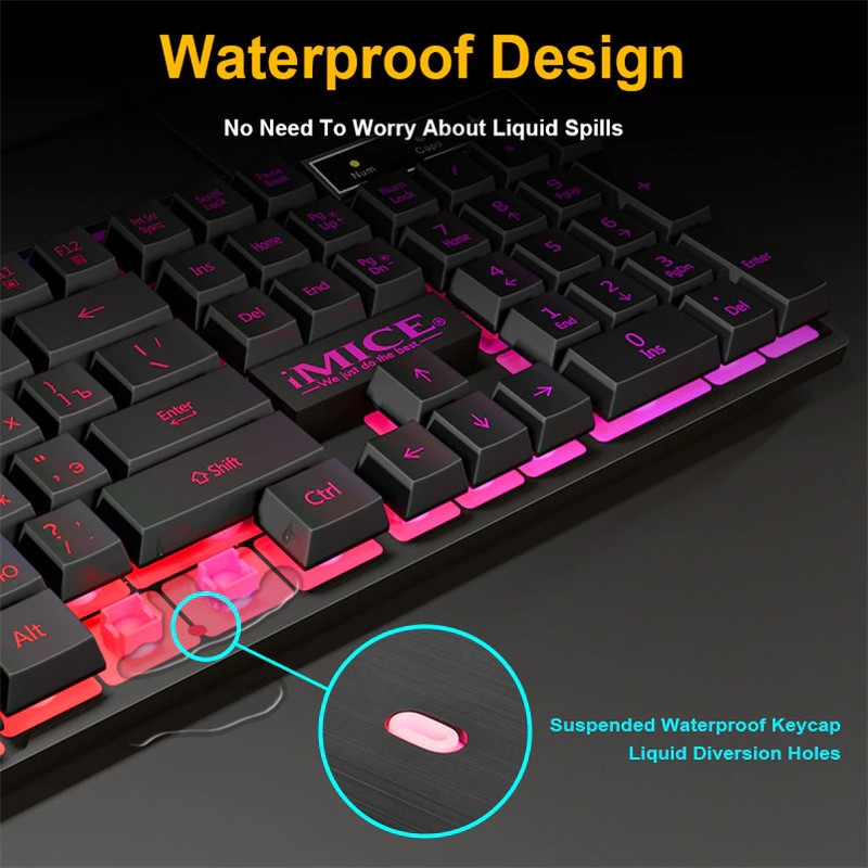 Gaming Keyboard Wired Gaming Mouse Kit 104 Keycaps With Rgb Backlight ...