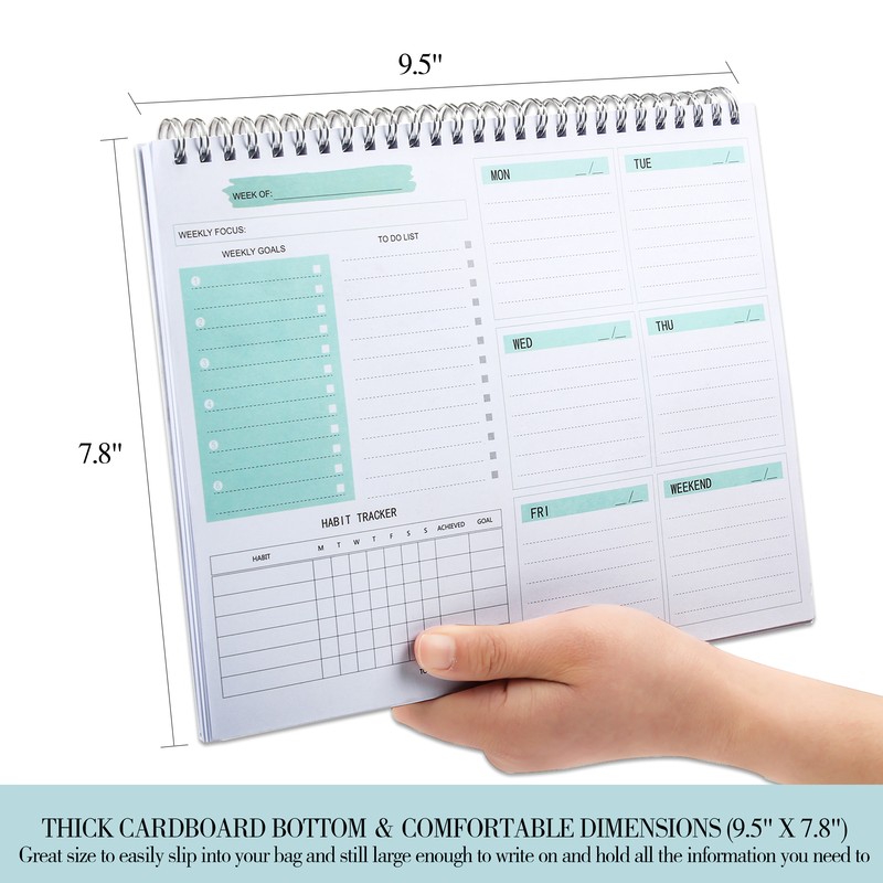 Daily Non-Dated Planner Desktop Notepad To-Do List Habit Tracker School ...