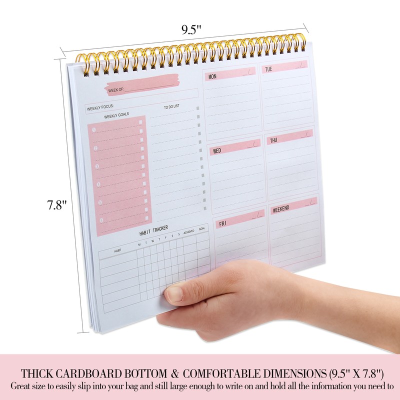 Daily Non-Dated Planner Desktop Notepad To-Do List Habit Tracker School ...