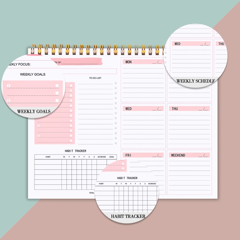 Daily Non-Dated Planner Desktop Notepad To-Do List Habit Tracker School ...