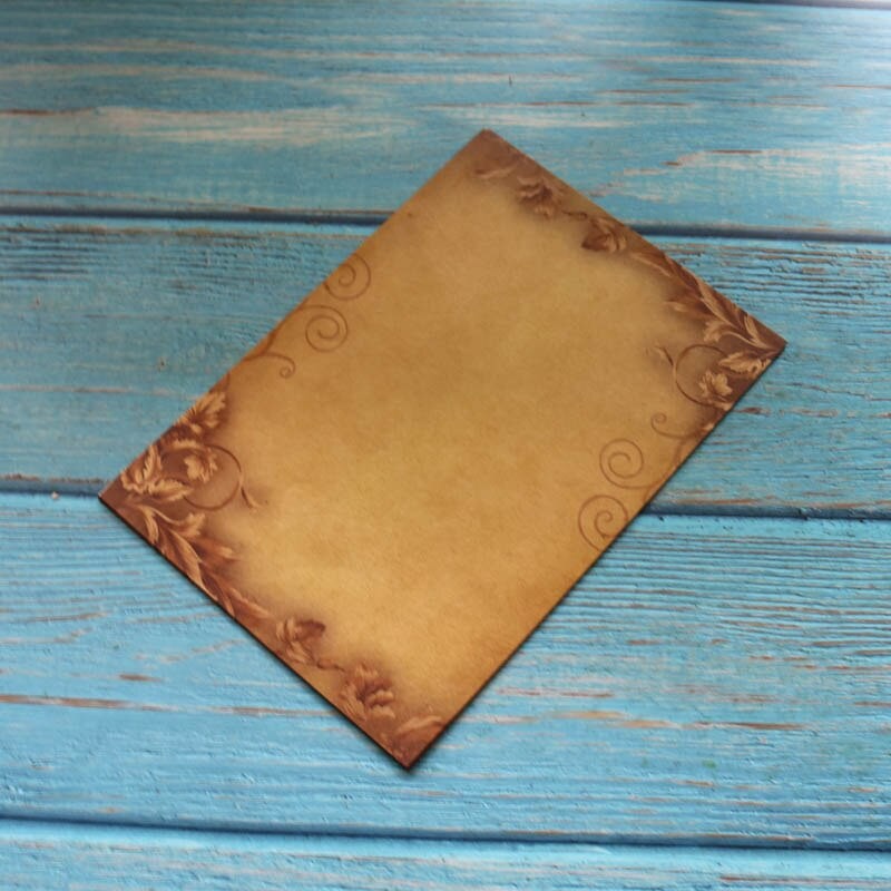 Kraft Brown Letter Paper 16Sheets Vintage Flower Design Writing Paper ...