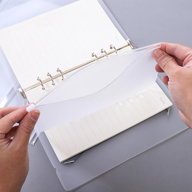 Clear Pvc A5 A6 A7 Binder Pockets Clear Folders For 6-Ring Notebook ...