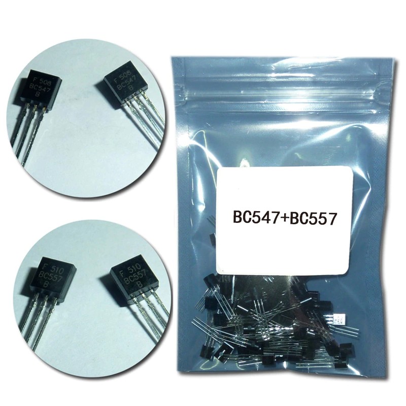 (50Pcs/Lot)Bc547+Bc557 Each 25Pcs Bc547B Bc557B Npn Pnp Transistor To-92 Power Triode Transistor ...