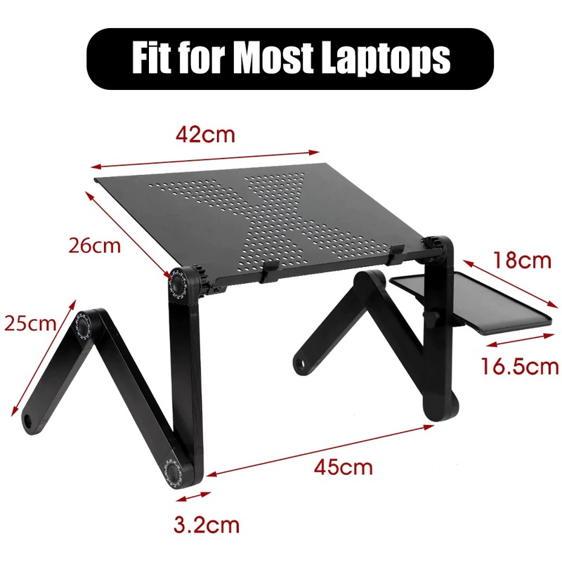 Adjustable Laptop Desk Stand Portable Aluminum Ergonomic Lapdesk For Tv ...