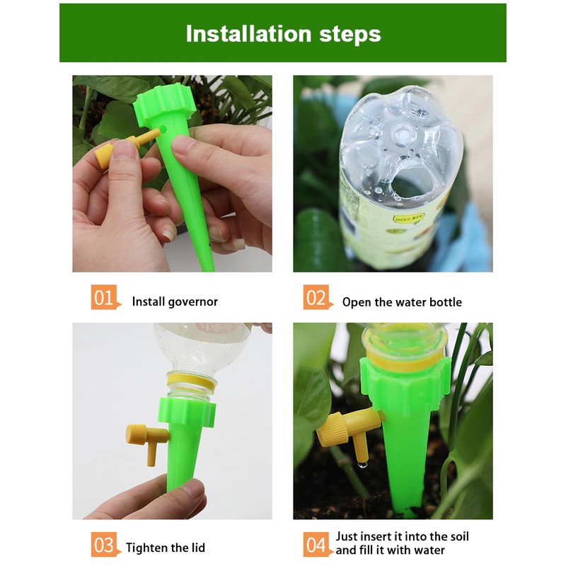 Automatic Drip Irrigation Tool Spikes Automatic Flower Plant Watering ...