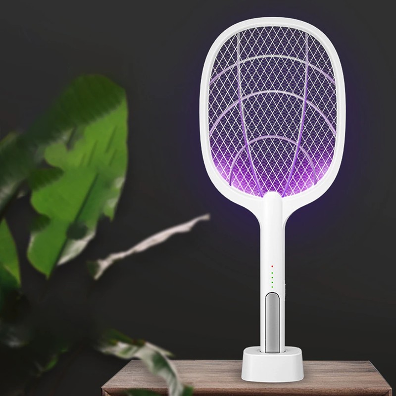 Electric Mosquito Lamp Uv Light Fly Swatter Trapper Rechargeable Insect ...