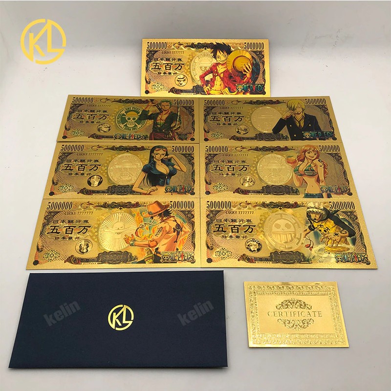 Robot Saint Seiya Demon Slayer Anime Banknote Cartoon Ticket Card Gold ...