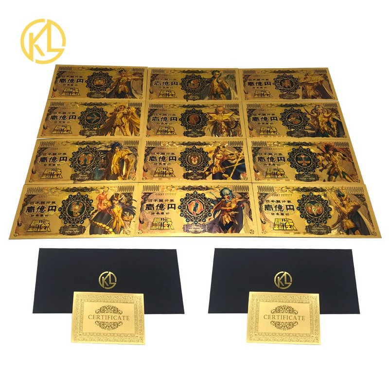 Robot Saint Seiya Demon Slayer Anime Banknote Cartoon Ticket Card Gold ...