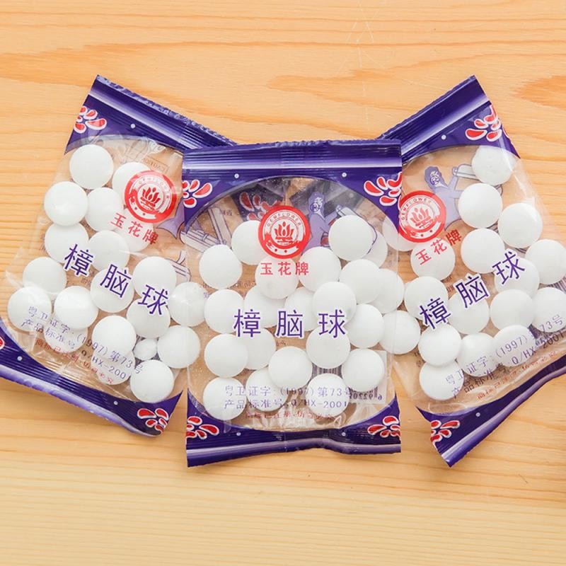 5 Bags=100Pcs Natural Mothballs Mouldproof Camphor Ball Wardrobe Shoe ...