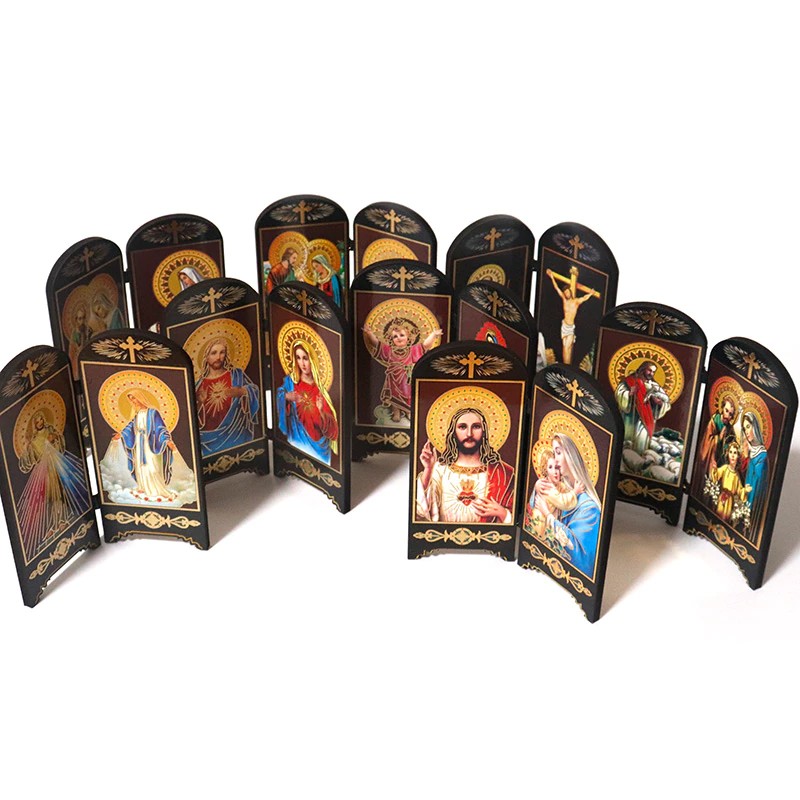 Articulos Catolico Figure Icon Double Screen Desk Decoration Jesus ...