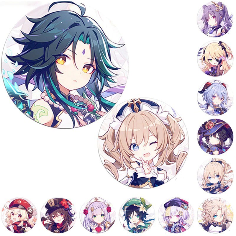 Genshin Impact Xiao Hutao Raiden Ganyu Keqing Pin Cosplay Badge ...