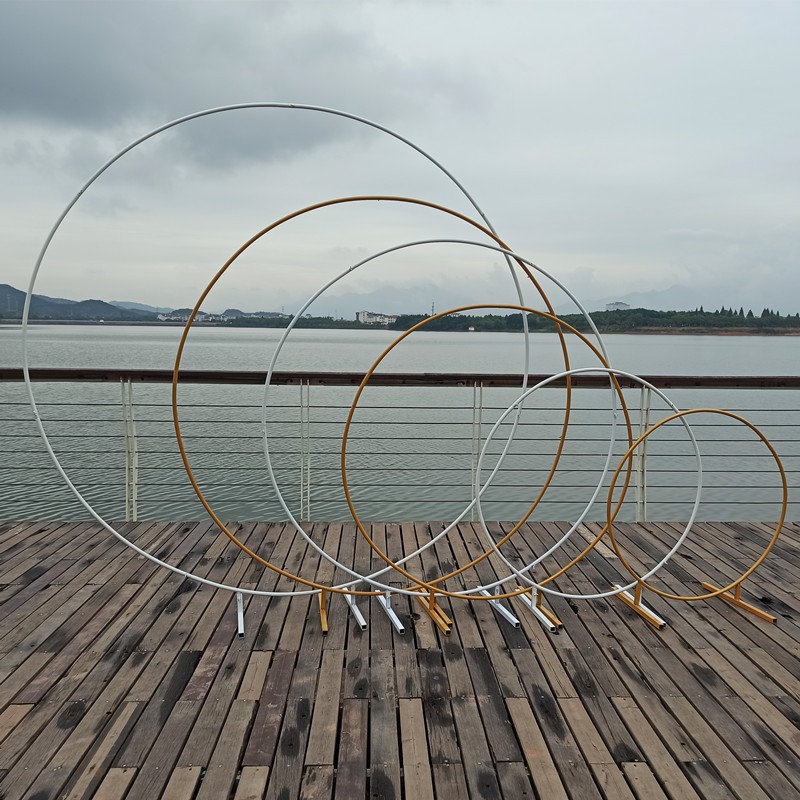 Iron Circle Wedding Arch Props Background Single Arch Flower Lawn ...