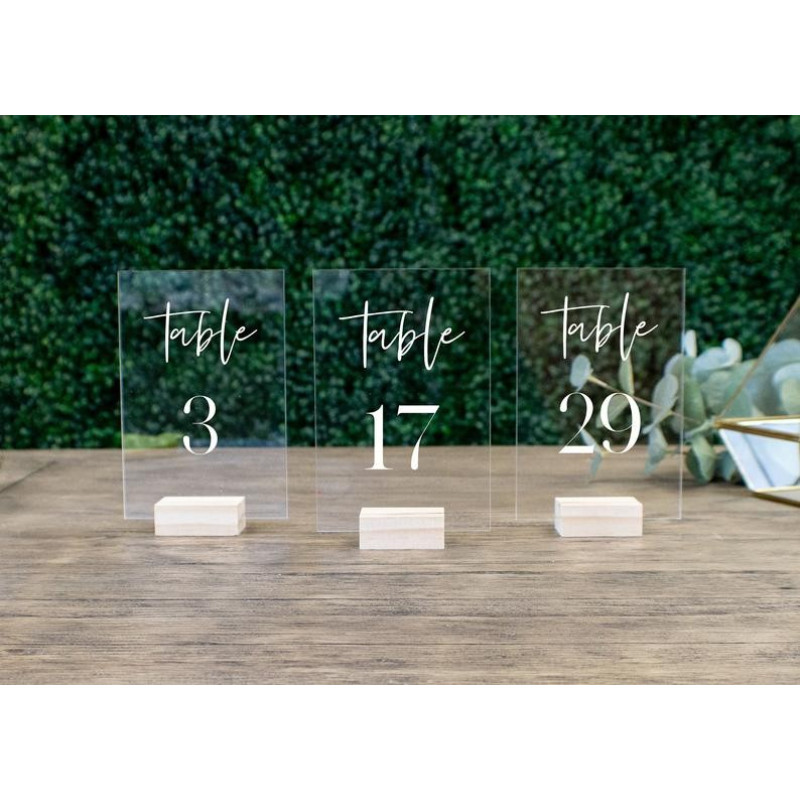 Wedding Table Numbers With Holders Clear Acrylic Calligraphy Wedding ...
