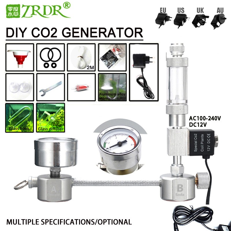 Zrdr Diy Co2 Generator System Kit Co2 Generator, Counter Diffuser With ...