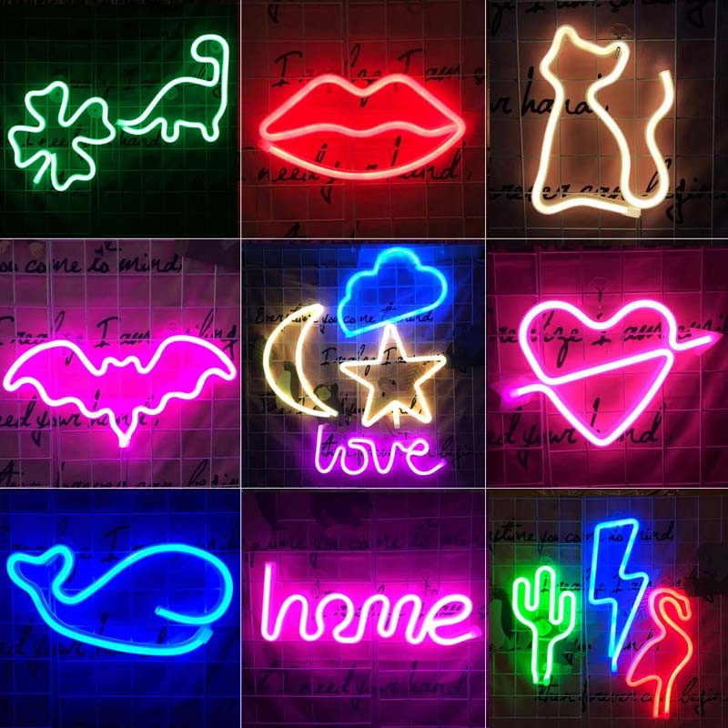 Neon Led Lights Sign Planet Flash Moon Light Love Cloud Neon Signs For ...
