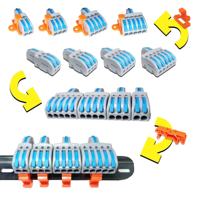 Mini Conectores De Cabo Fio Rápido Condutor Compacto Universal Mola ...