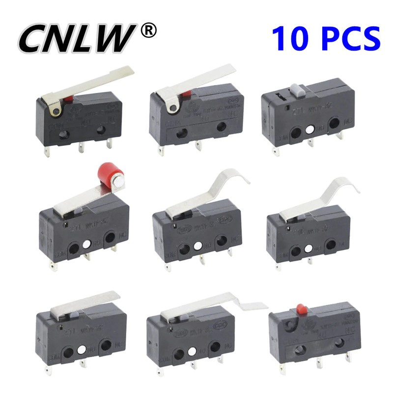 10 Pcs Micro Switch 2/3Pin No/Nc Mini Limit Switch 5A 250Vac Kw11-3Z ...