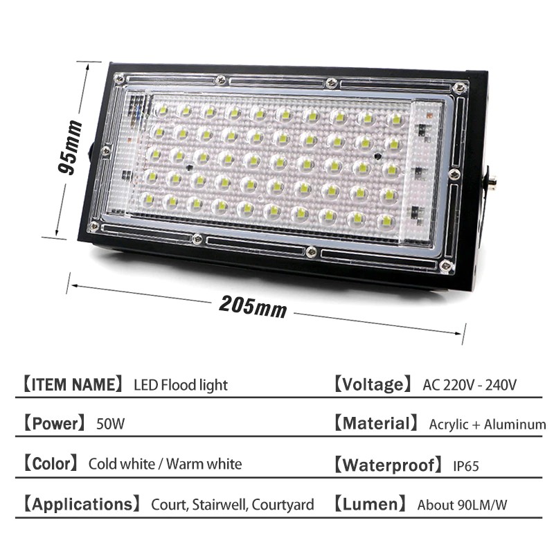 Led Street Light 100W Waterproof Ip65 Led 220Vwall Light Spotlight Road ...