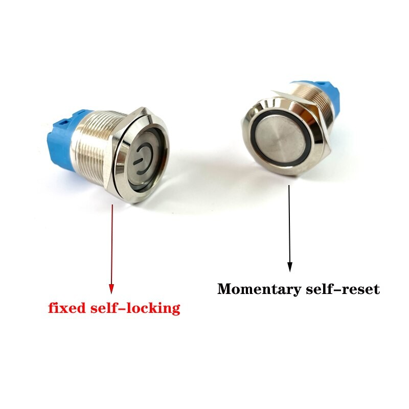 12/16/19/22Mm Waterproof Metal Push Button Switch Led Light Momentary ...