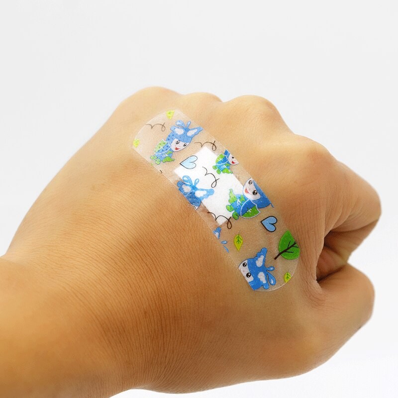 100Pcs/Lot Cute Cartoon Patterned Waterproof Adhesive Plaster Curved ...