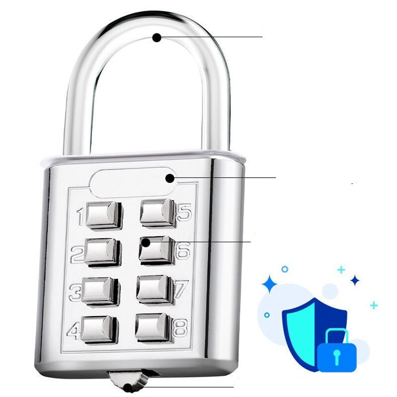8 Digits Password Code Combination Padlock Alloy Suitcase For Travel ...