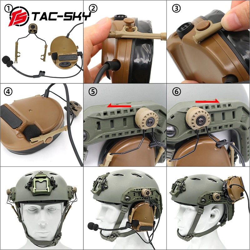 Tac-Sky Tactical Comtac I Ii Iii Iv Hunting Reduction Shooting Headset ...