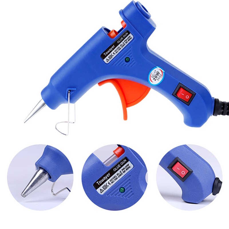 Hot Glue Gun With 7*100Mm Glue Sticks 20W Mini Guns Thermo Electric ...