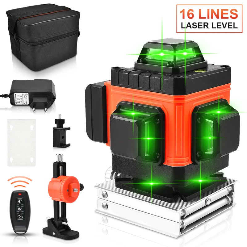 Goxawee 360 Laser Level 16/12 Lines 3D/4D Self-Leveling Nivel Laser ...