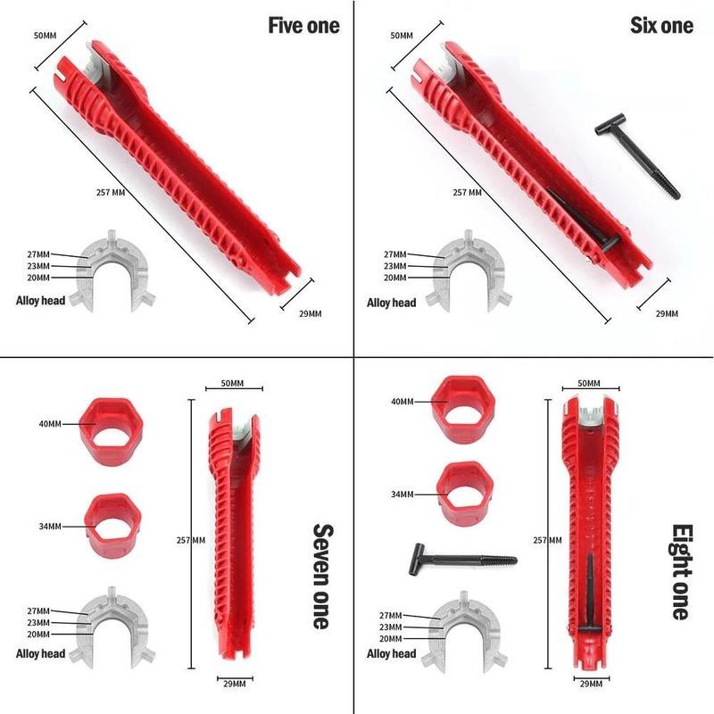 8 In 1 Multifunction Key Plumbing Multi Flume Wrench Sink Plumbing ...