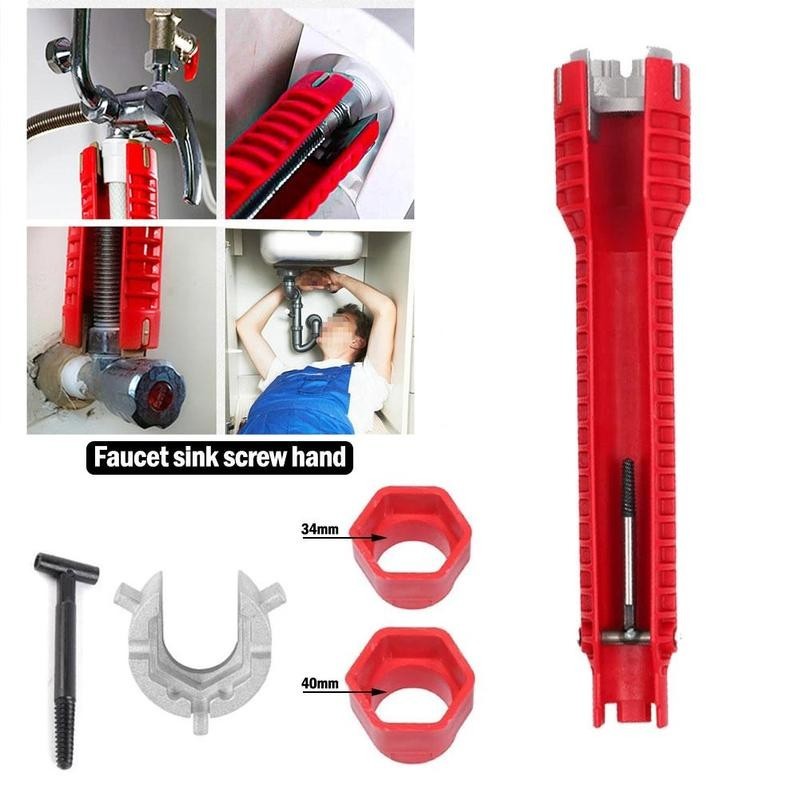 8 In 1 Multifunction Key Plumbing Multi Flume Wrench Sink Plumbing ...