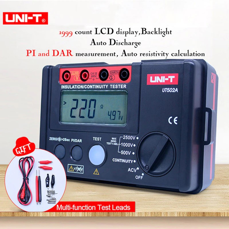 Megger متر Uni-T Ut502A الرقمية جهاز اختبار مقاومة العزل 500-2500 فولت ...