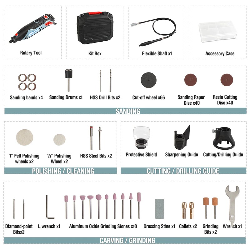 Workpro 130W Variable Speed Rotary Tool Kit Engraver Electric Mini ...