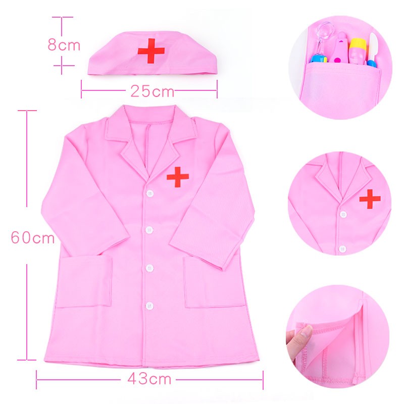 Children'S Doctor Nurse Role Play Costume Halloween Party Coat White ...
