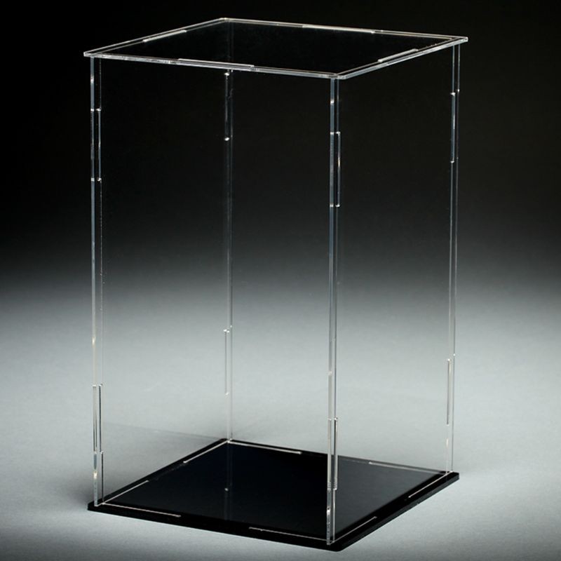 Clear Acrylic Display Case Black Base Dustproof Protection Model Toy ...