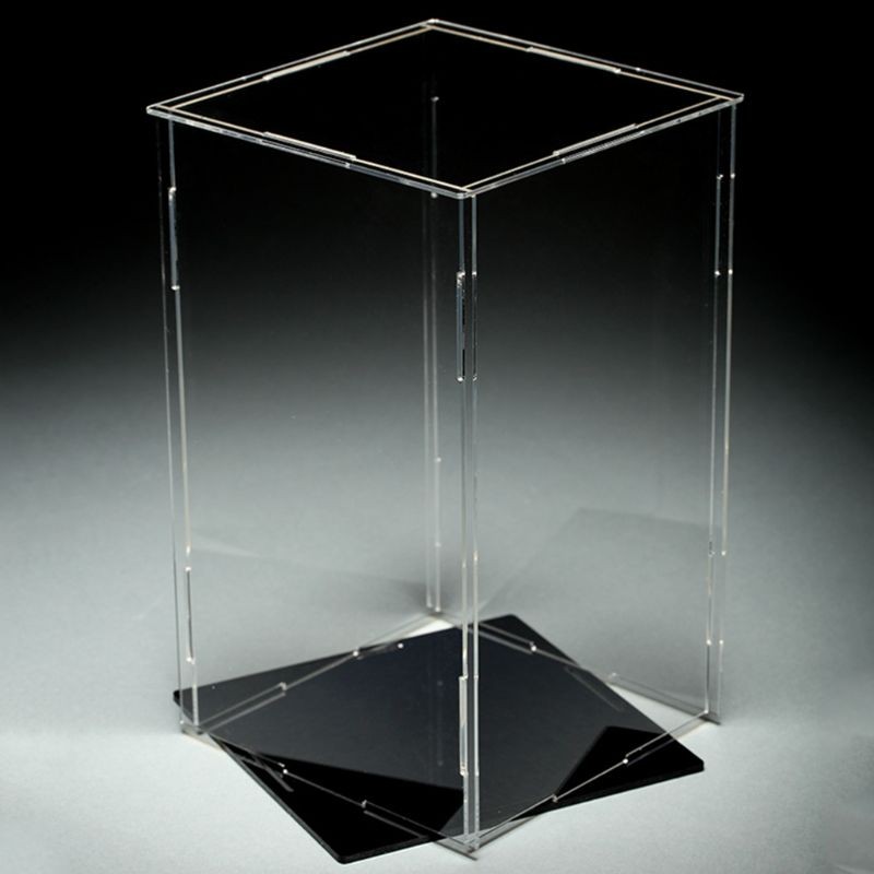 Clear Acrylic Display Case Black Base Dustproof Protection Model Toy ...