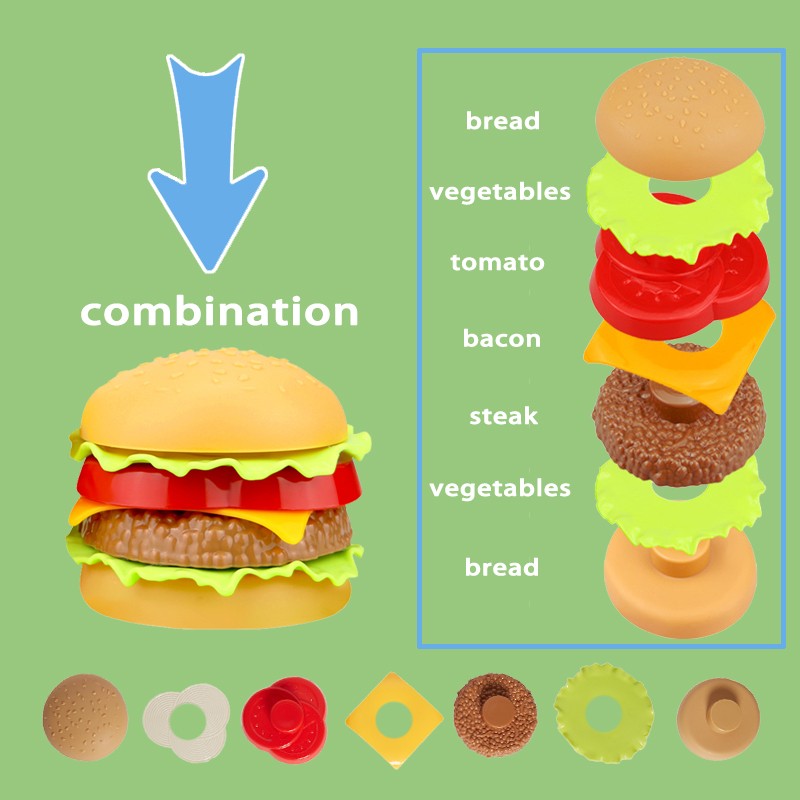 Kids Simulation Food Toy Play Cooking Toys Cookware Pot Hamburger Hot ...