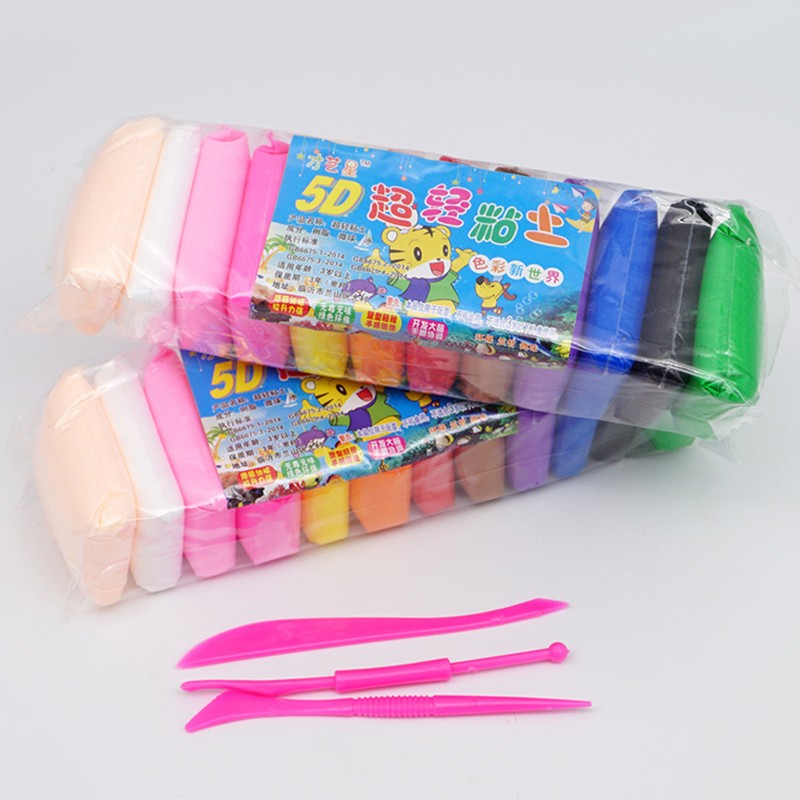 12 Diy Soft Creative Hand Glue Educational Clay Light Air Dry Polymer ...