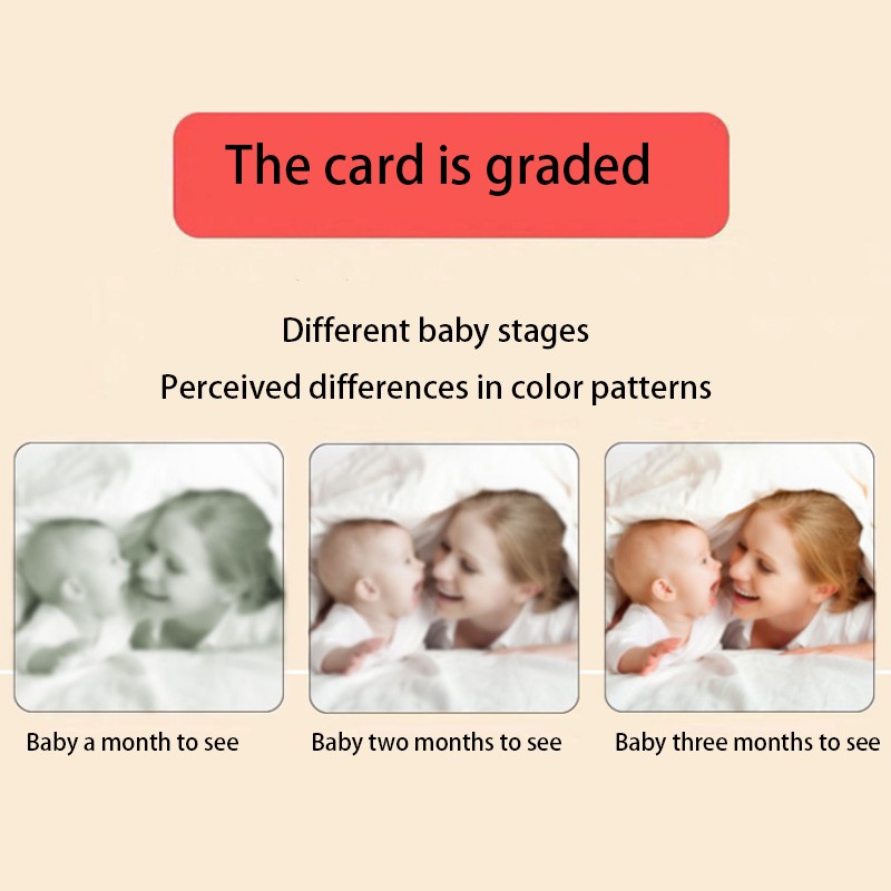 Baby Visual Stimulation Card Toys Black White Flash Cards High Visual ...