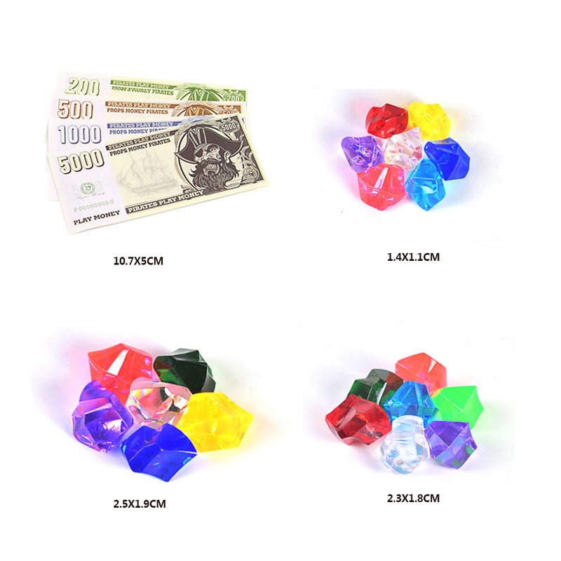 Doldoly Plastic Gold Treasure Coins Captain Pirate Party Pirate Chest ...